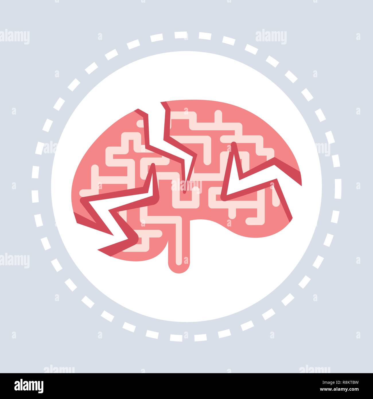 headache migraine logo human brain cracks icon healthcare medical ...