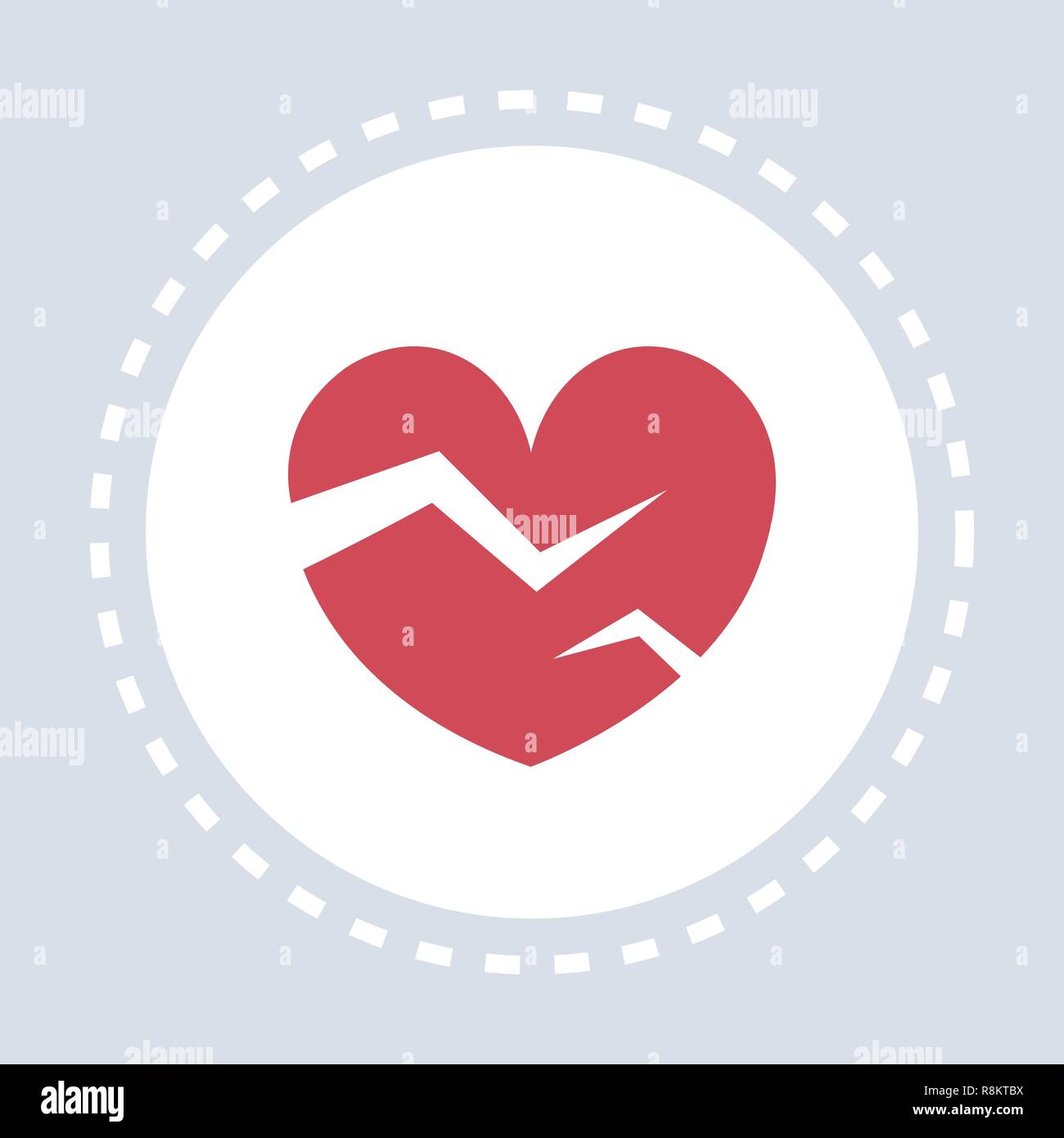 red heartbreak broken heart icon healthcare medical service logo ...