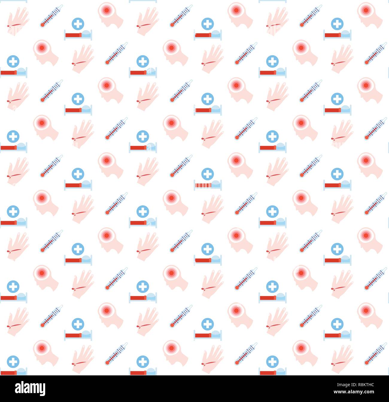 bleeding wound maim hand headache hospital bed thermometer icon ...