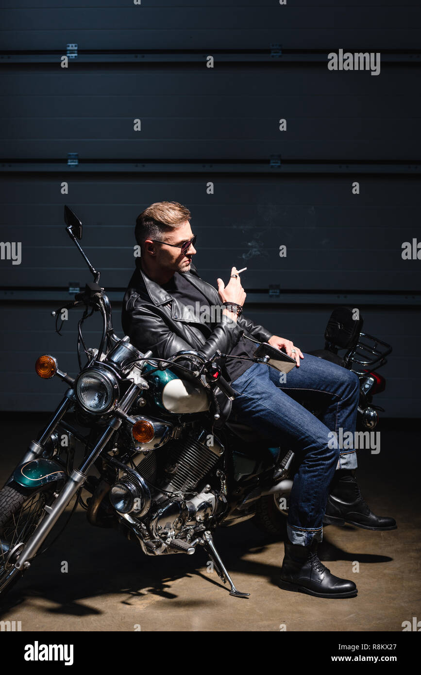 Cool guy on motorcycle hi-res stock photography and images - Alamy