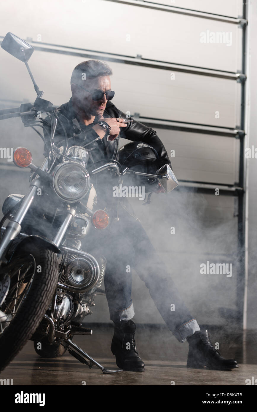 Motorcycle rider garage hi-res stock photography and images - Alamy