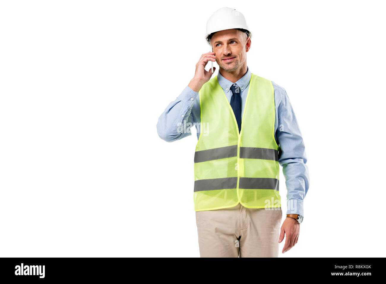 Caucasian male engineer in uniform Cut Out Stock Images & Pictures - Alamy