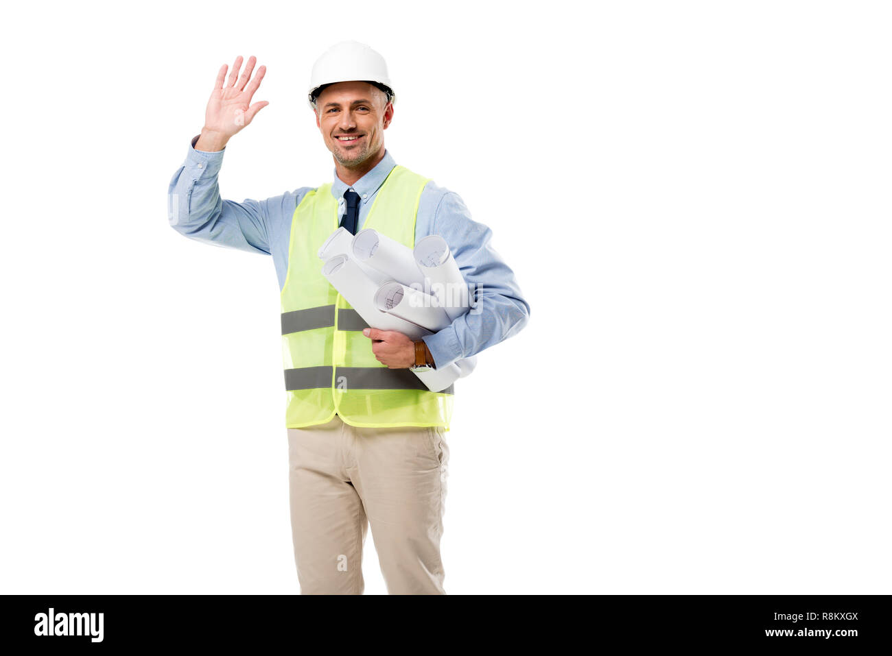 Waving engineer hi-res stock photography and images - Alamy