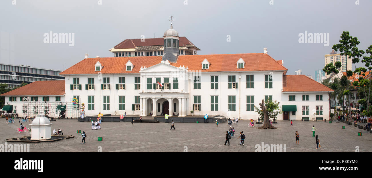 Indonesia, Java, Jakarta, old city Downtown (Kota), panoramic view of ...