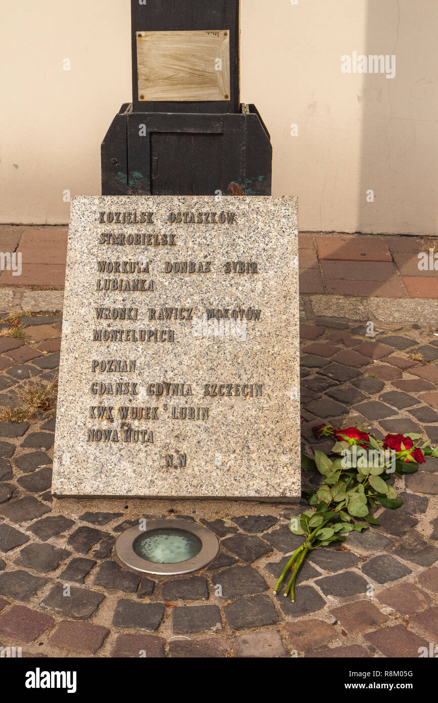 Memorial Cross to the victims of the Katyn massacre Stock Photo - Alamy