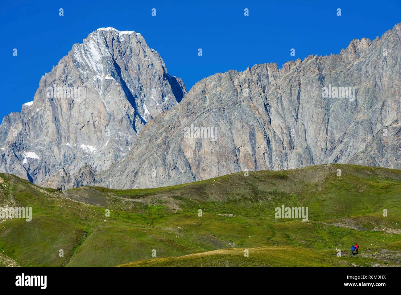 Switzerland, Valais, Val Ferret,Tour du Mont Blanc, descent of Grand ...