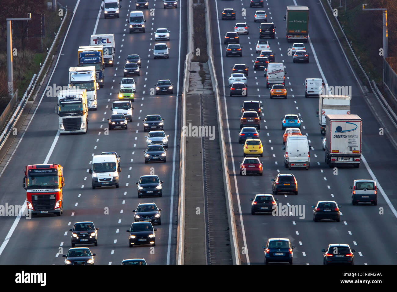 Motorway A3 between DŸsseldorf and Leverkusen, near Erkrath, video ...