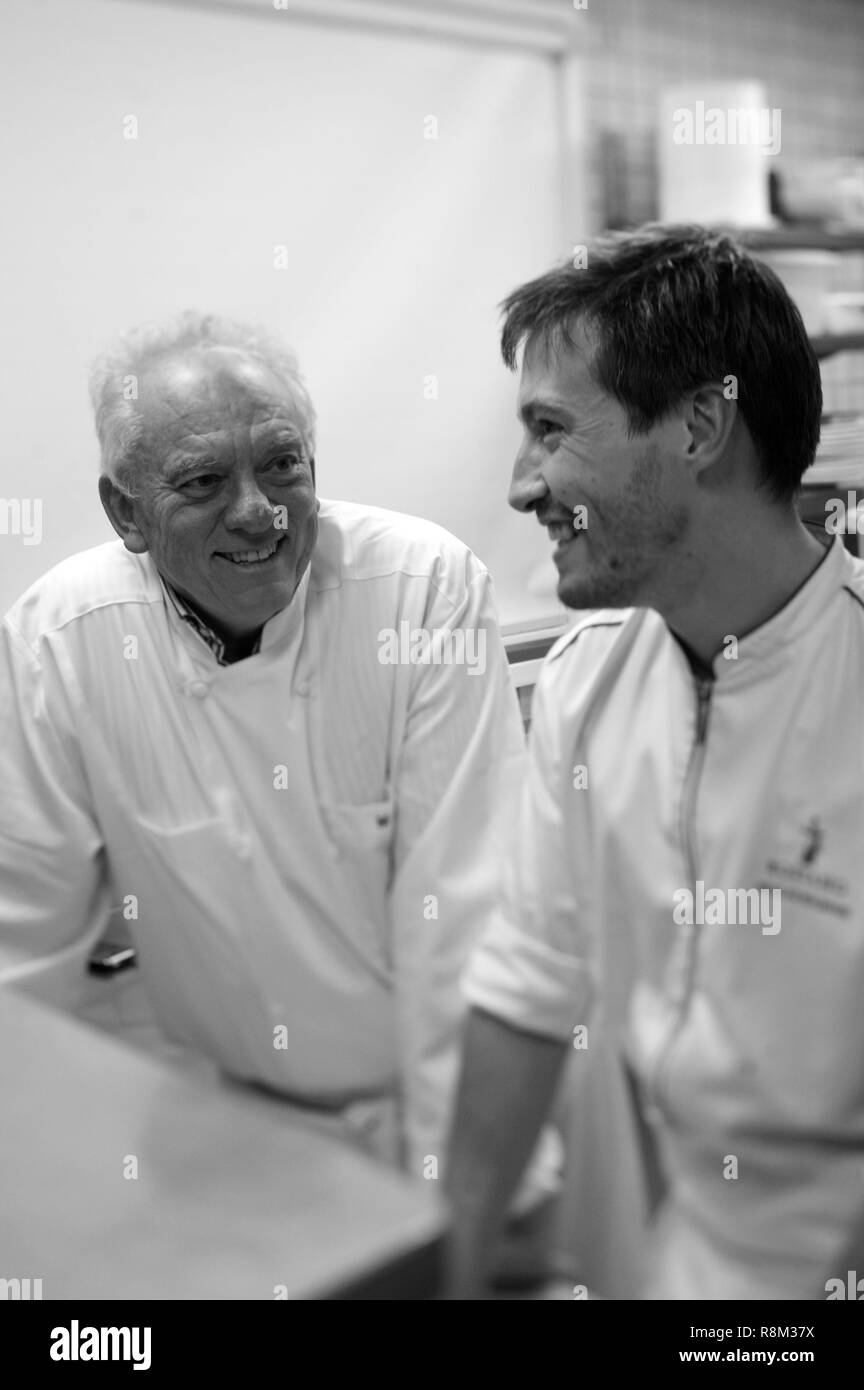 France, Paris, Maison Rostang restaurant by Michel Rostang, with chef ...