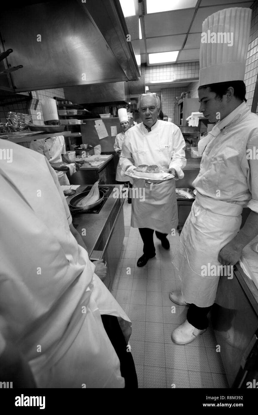 France, Paris, Maison Rostang restaurant by Michel Rostang, atmosphere ...