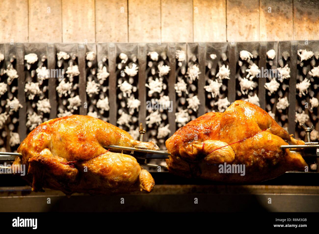 France, Paris, Le Coq Rico restaurant, the roasting pan Stock Photo - Alamy