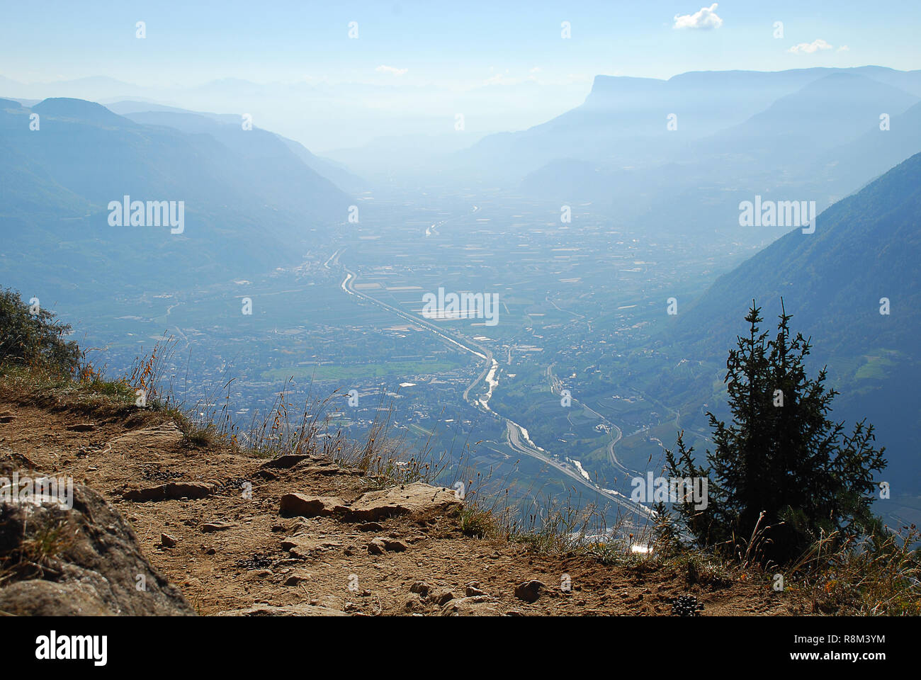 A view of the Adige valley from Merano to Bolzano, standing at the Hans ...
