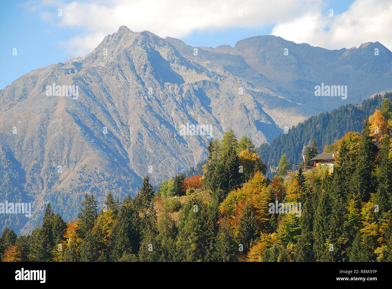 Panorama view on valleys and mountains (Texel Group) in the italian ...