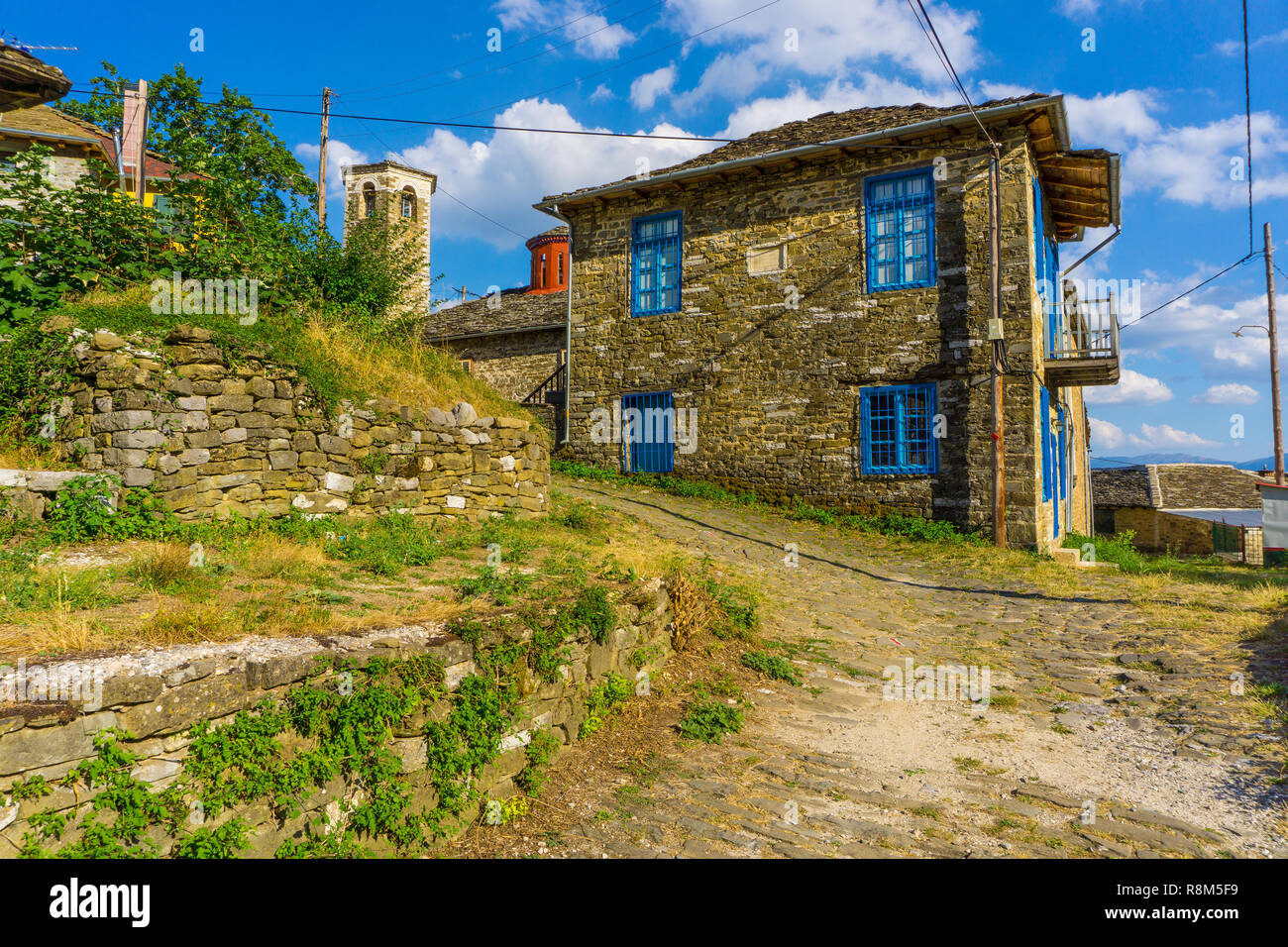 A traditional stone house in Tsepelovo village in Zagorochoria of ...