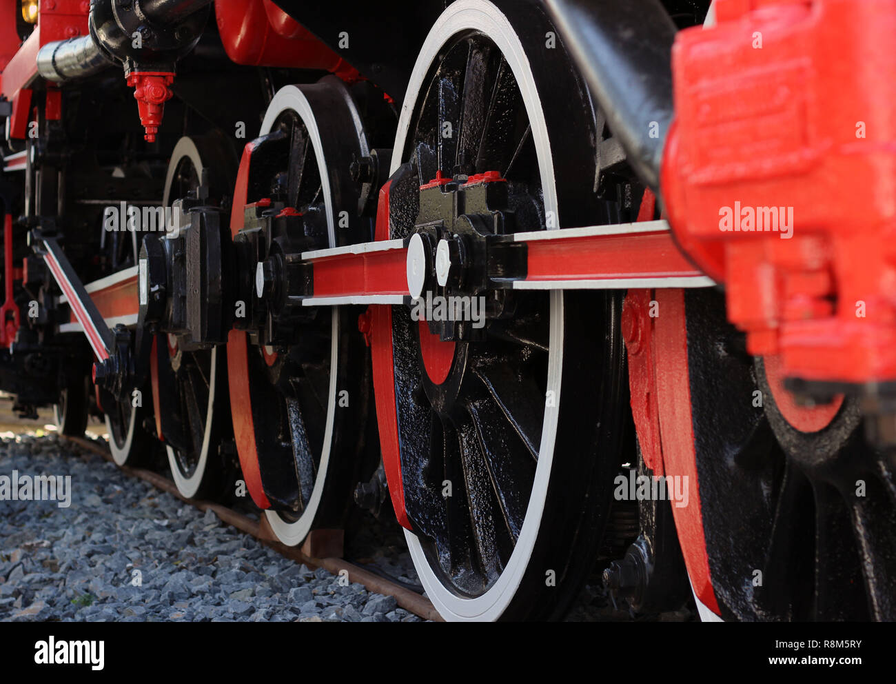 Red Black Train Wheel Stock Photo - Alamy