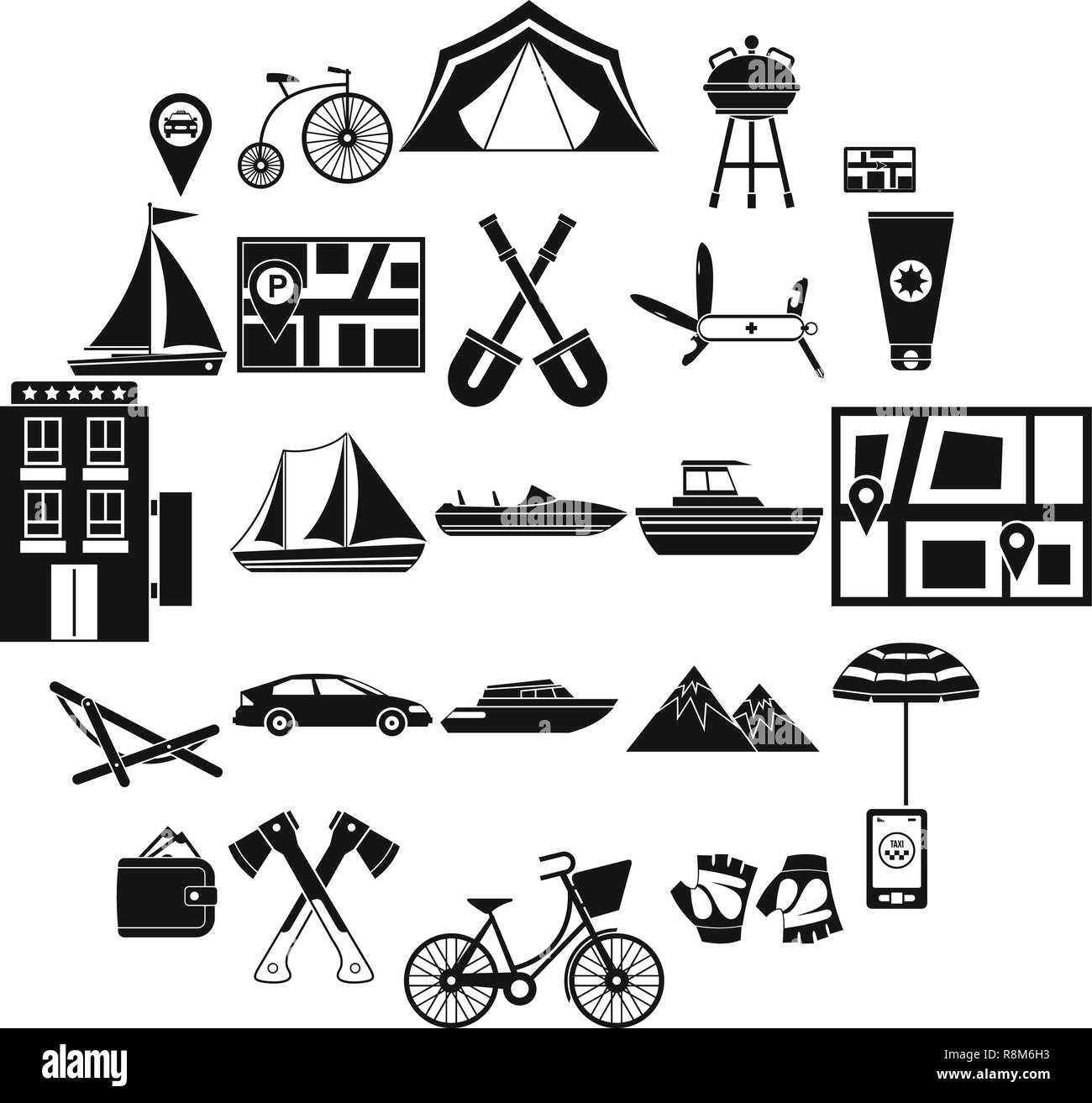 Across the border icons set, simple style Stock Vector Image & Art - Alamy