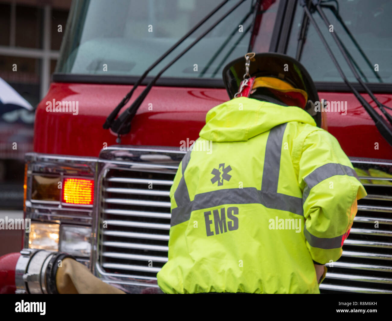 Fireman Paramedic at work Stock Photo - Alamy