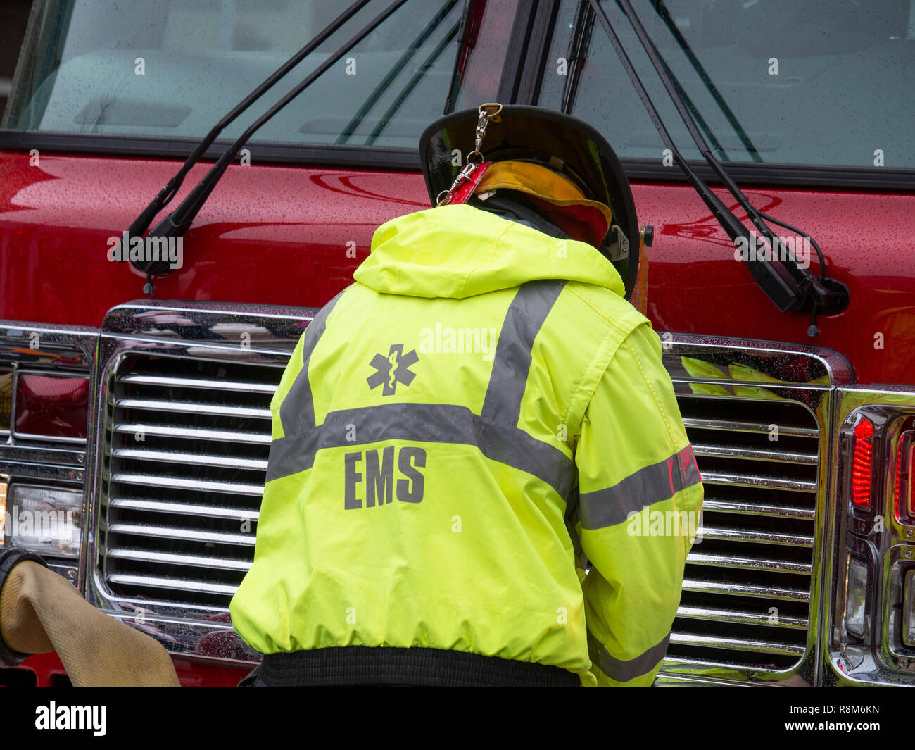 Fireman Paramedic at work Stock Photo - Alamy