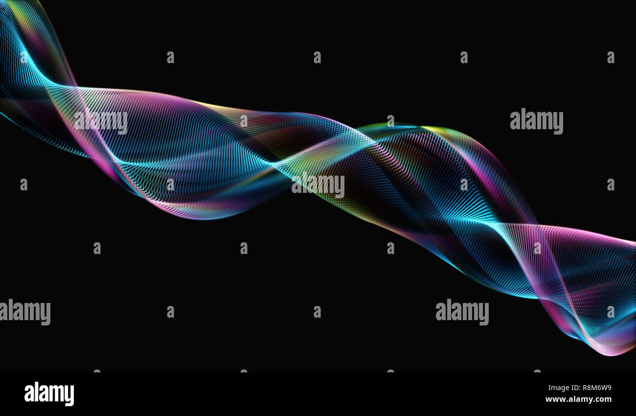 3D illustration. Geometric colorful abstract image in spiral. Concept ...