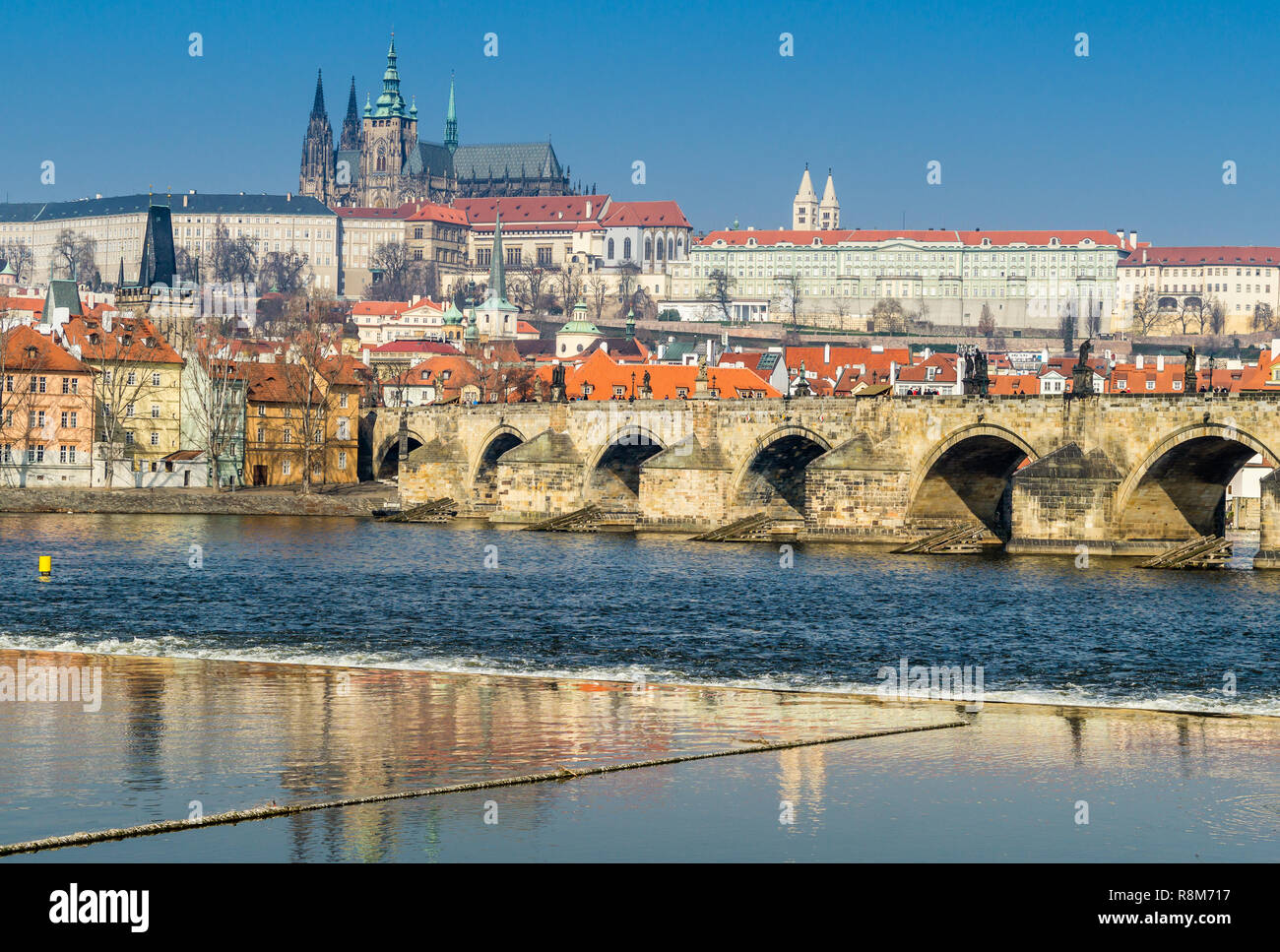 Karls bridge with prague castle hi-res stock photography and images - Alamy