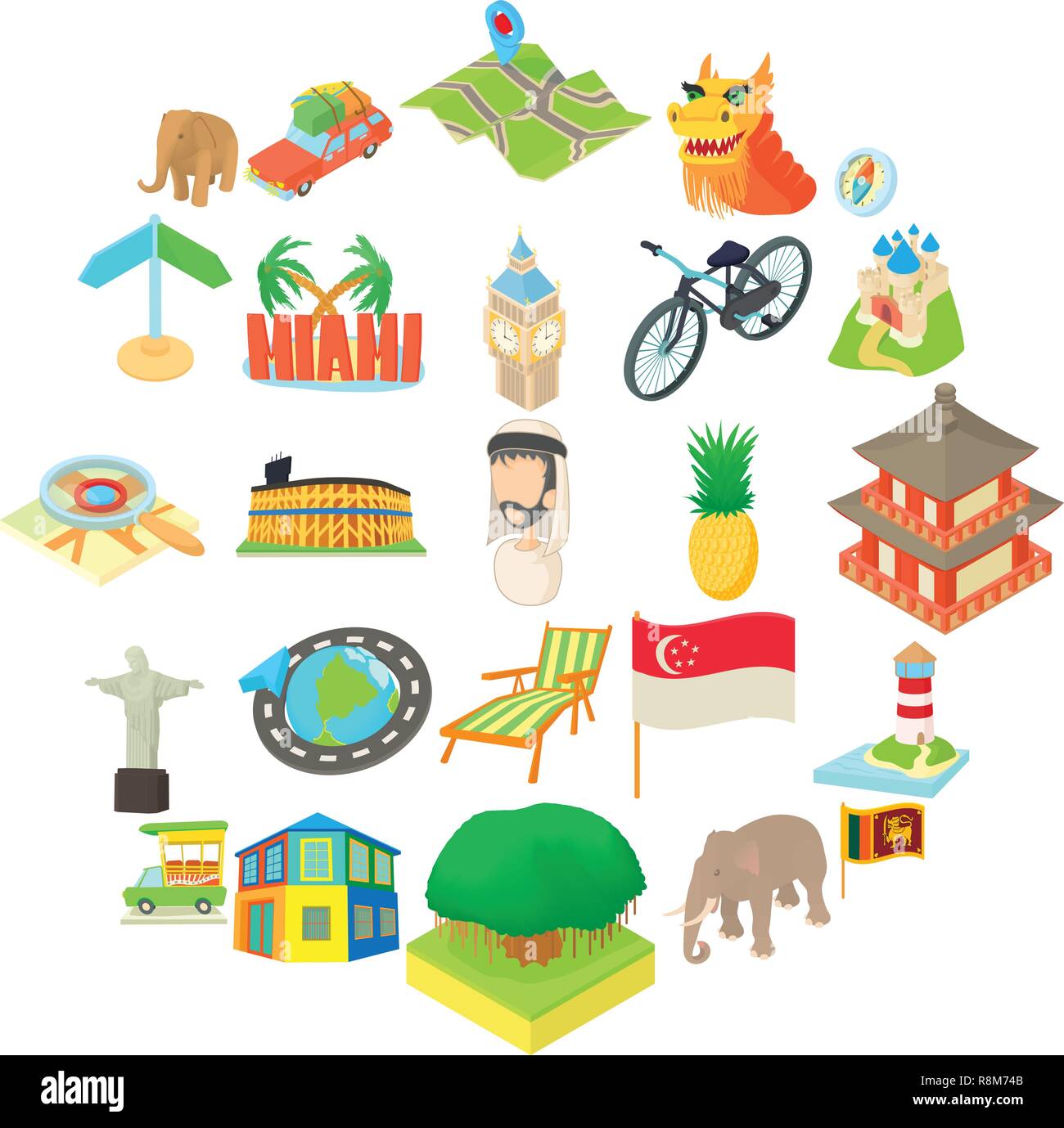 Holiday landmark icons set, cartoon style Stock Vector Image & Art - Alamy