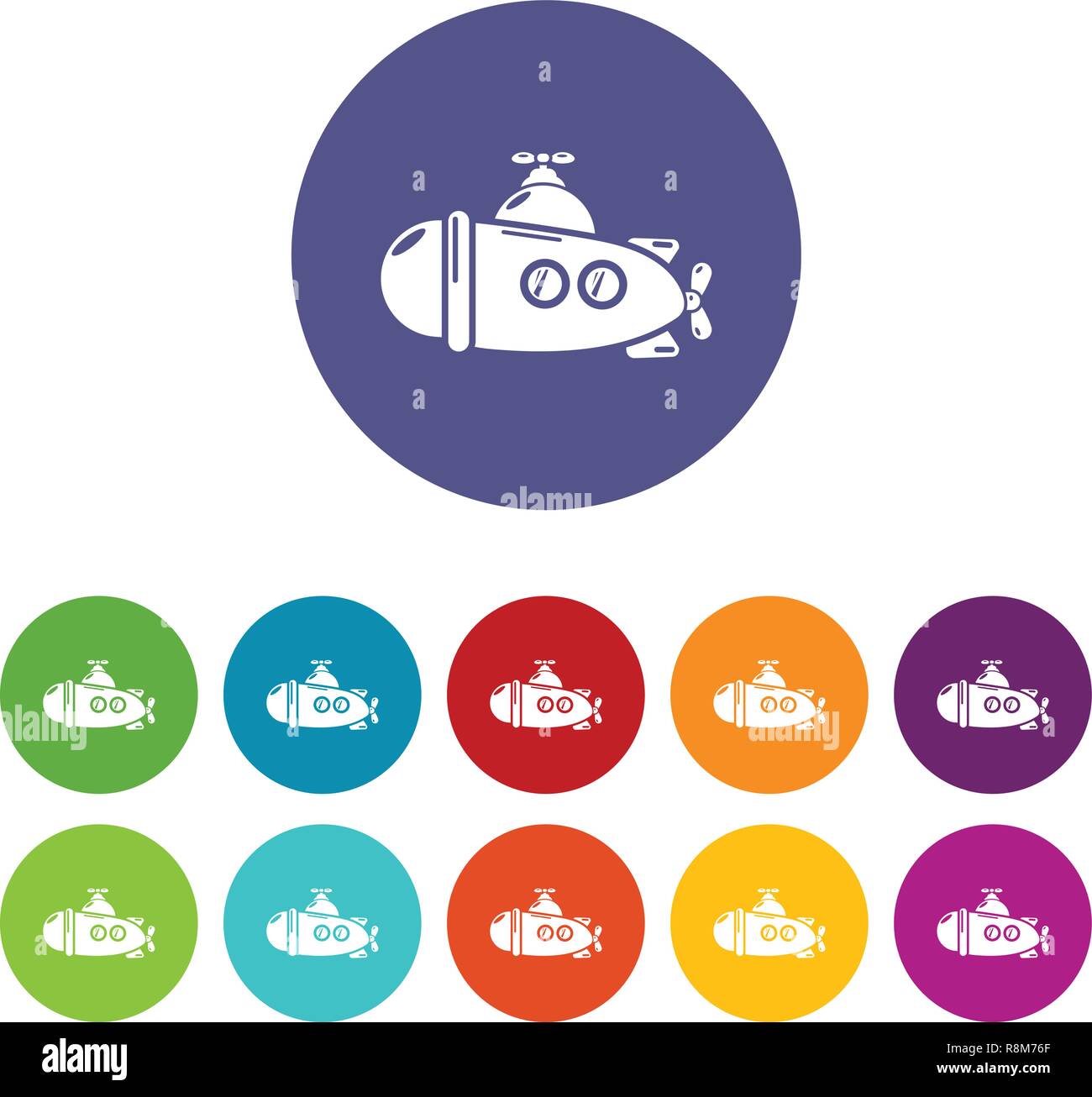 Submarine sea icons set vector color Stock Vector Image & Art - Alamy