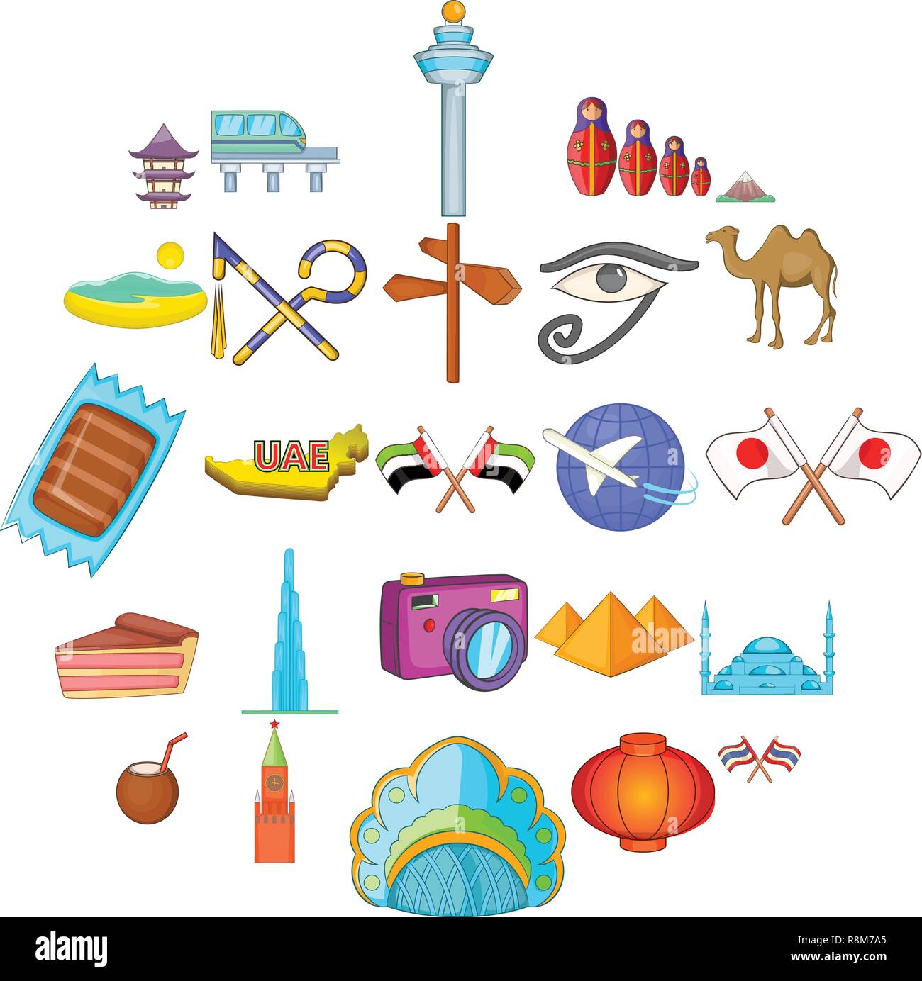 Guided tour icons set, cartoon style Stock Vector Image & Art - Alamy