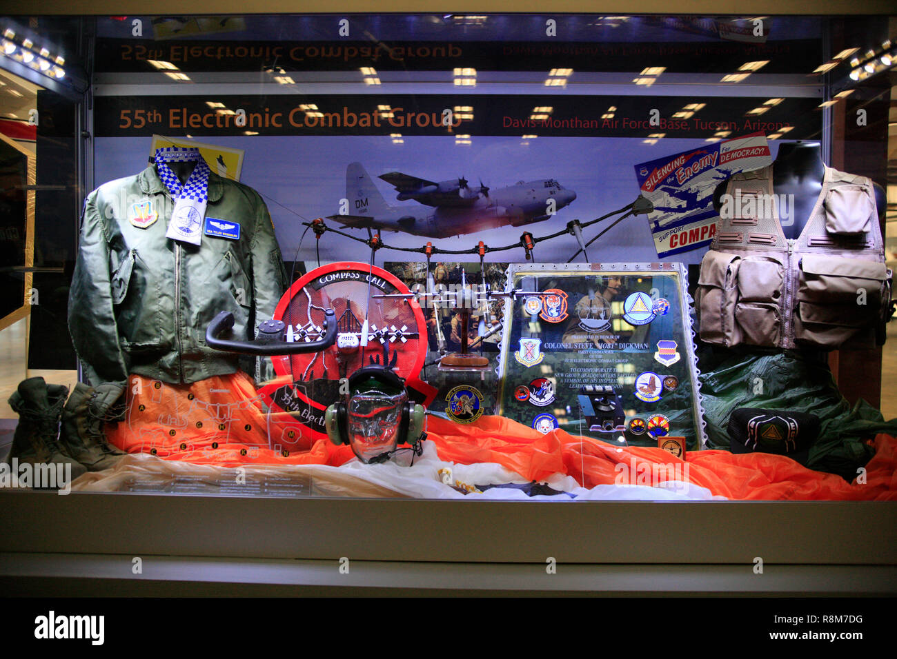 Display of USAF apparel related to the Davis-MonthanAir Force base on ...