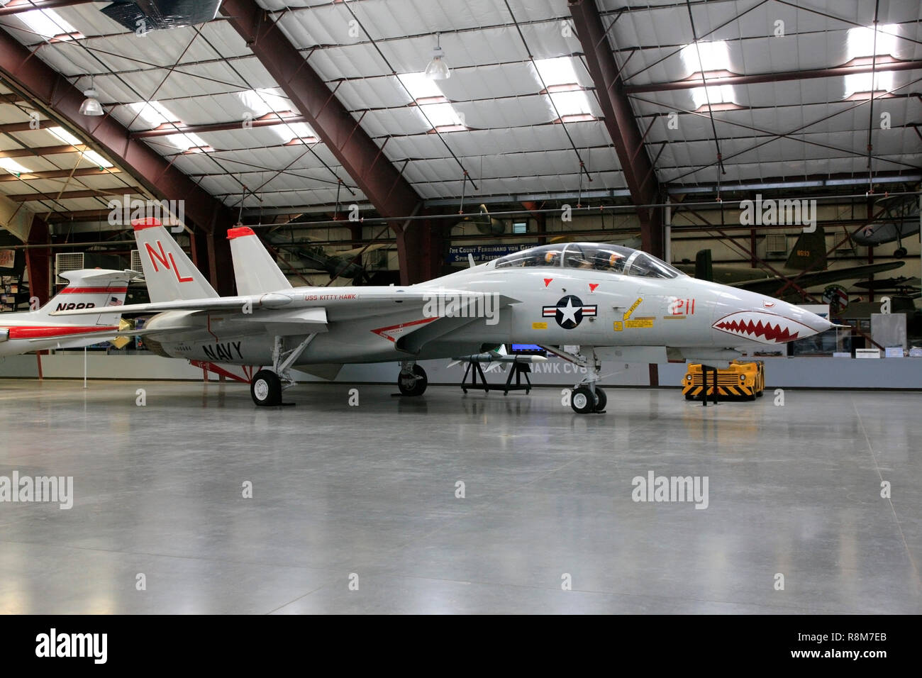 Grumman F-14 Tomcat fighter plane from the USS Kitty Hawk on display at ...