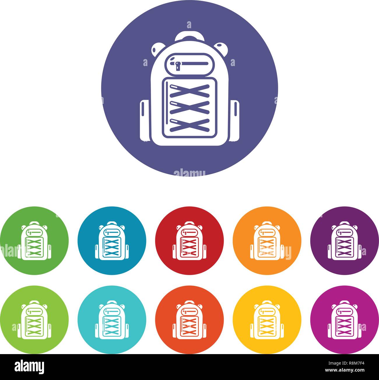 Backpack student icons set vector color Stock Vector Image & Art - Alamy