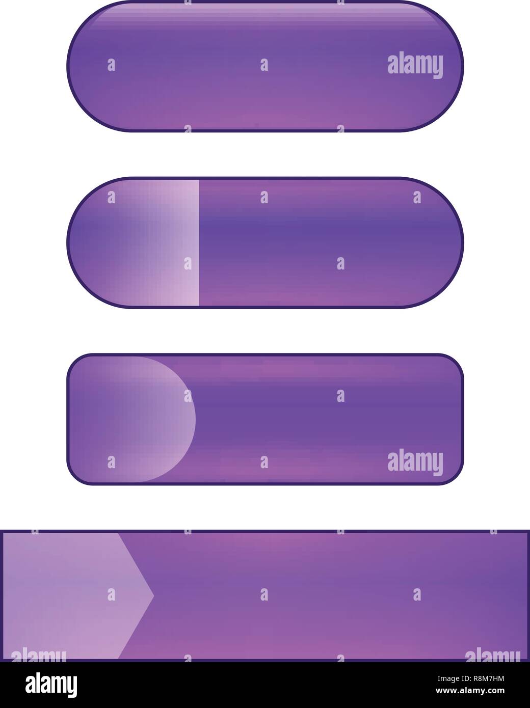 vector bright glossy web buttons set - purple and violet Stock Vector ...