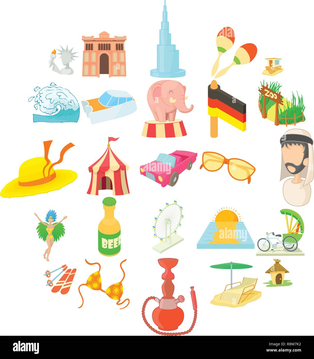 Unbridled joy icons set, cartoon style Stock Vector Image & Art - Alamy