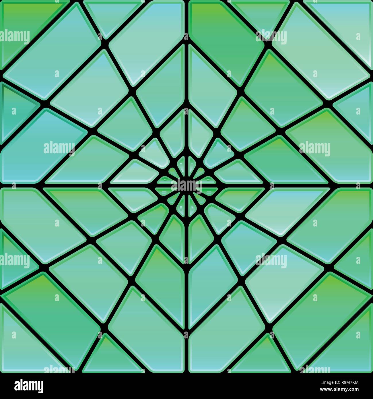 abstract vector stained-glass mosaic background - green rhombus Stock ...