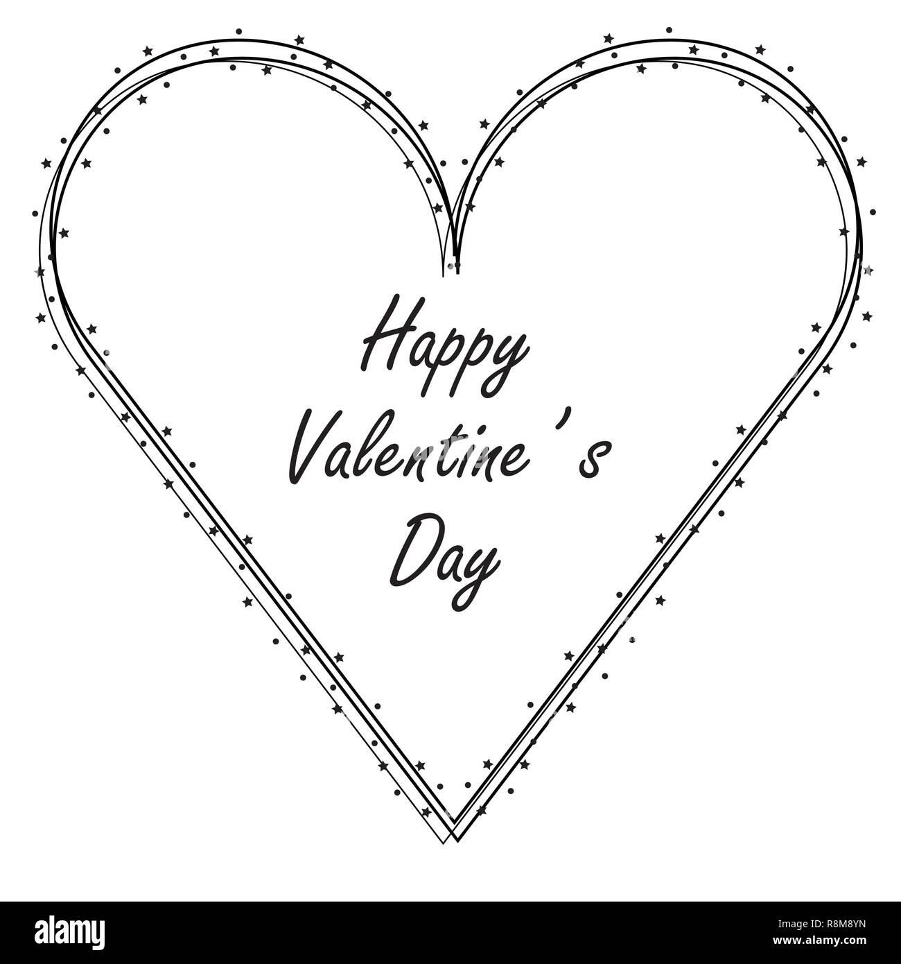 Doodle heart wreath Black and White Stock Photos & Images - Alamy