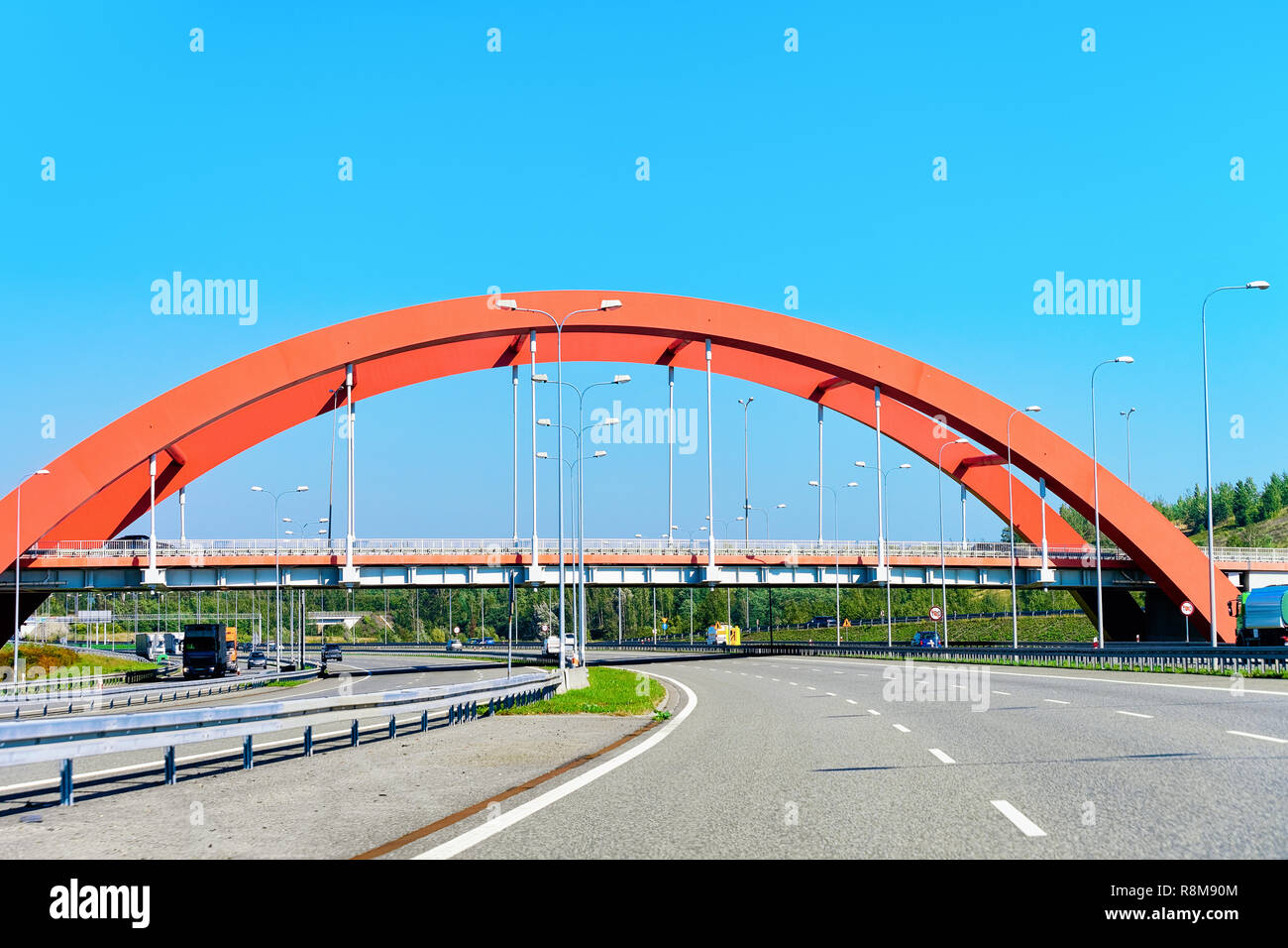 Bridge at modern highway road, in Czech republic Stock Photo - Alamy
