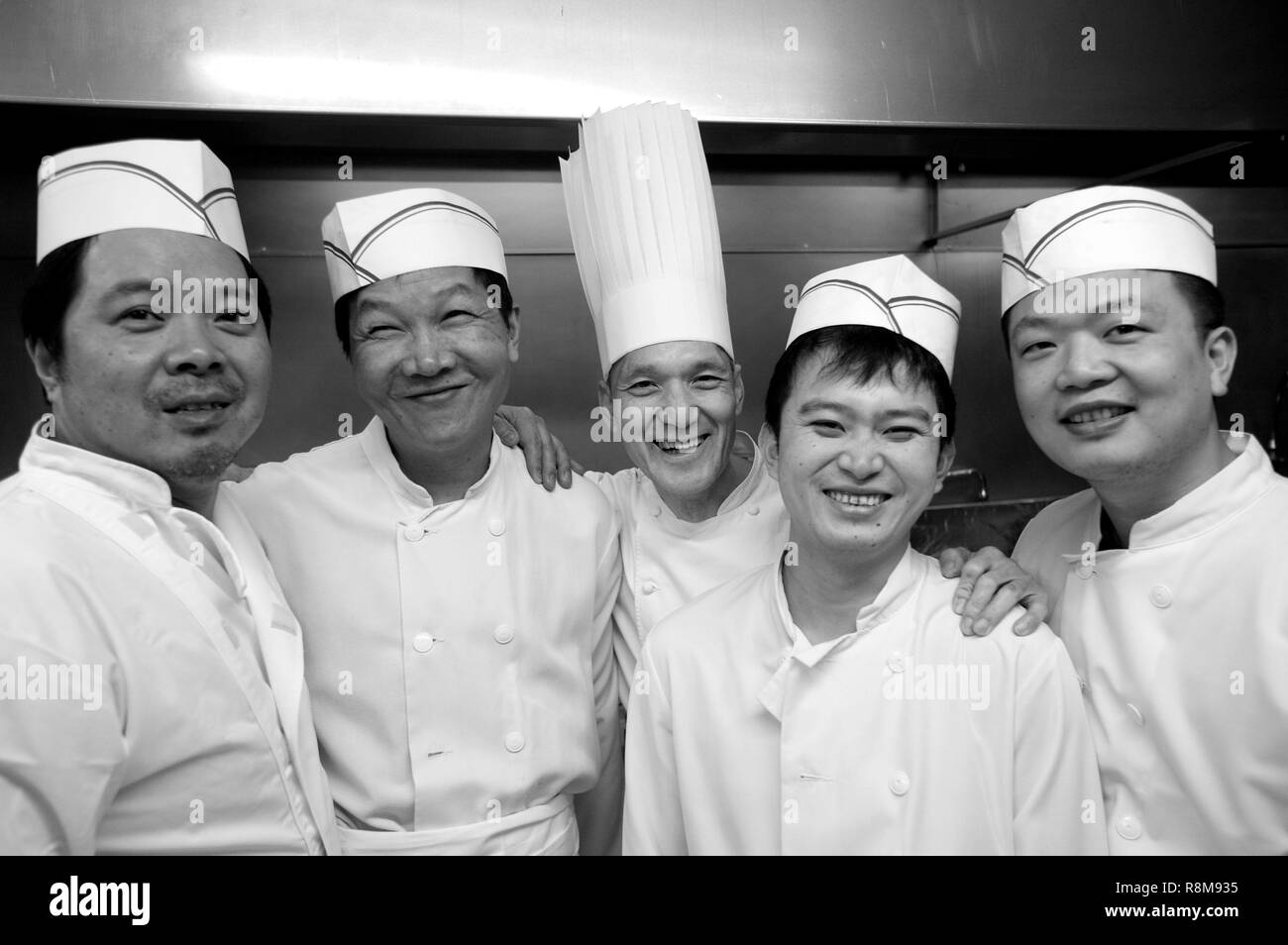 France, Paris, Chinese restaurant Chez Vong, Mr. Vong in the kitchen ...