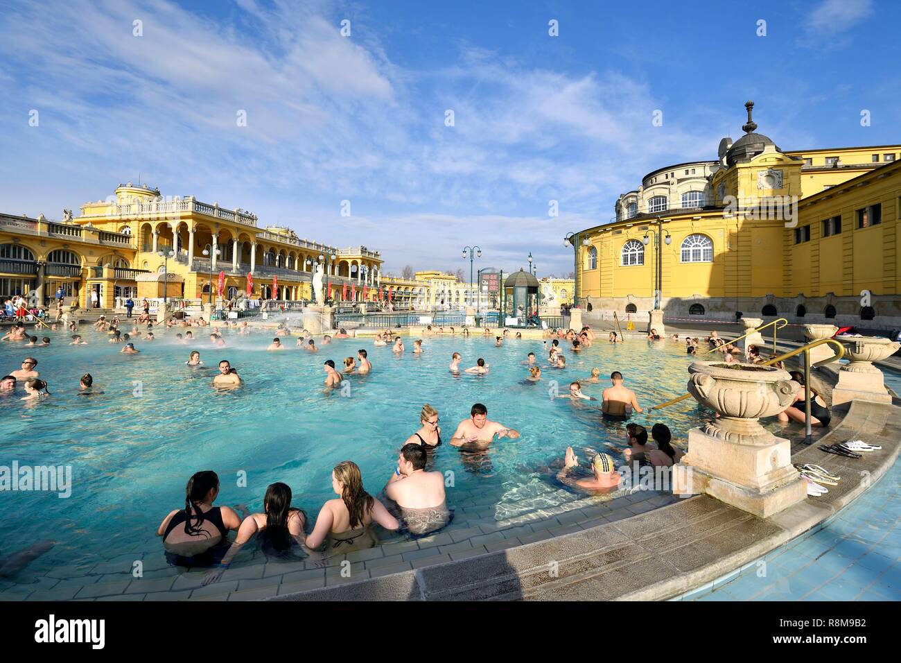 Hungary, Budapest, Pest district, Varosliget, Szechenyi thermal bath ...