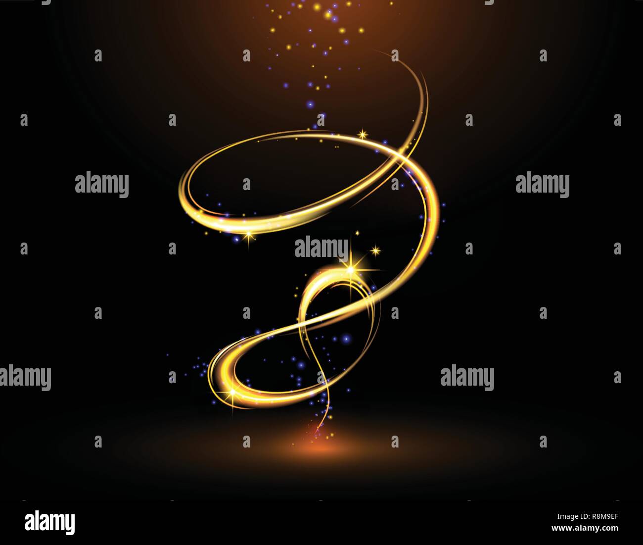 Fantasy Spiral Golden Light Stock Vector Image & Art - Alamy