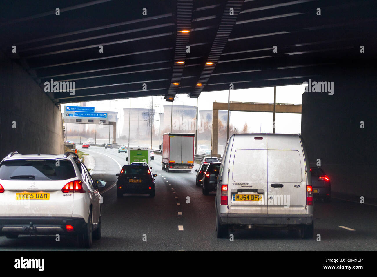 Slow Traffic on UK Motorway / Freeway Stock Photo - Alamy