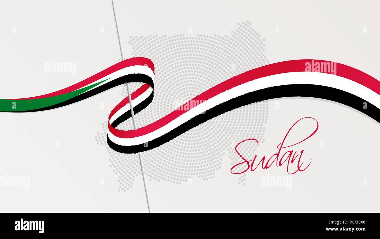 Vector illustration of abstract radial dotted halftone map of Sudan and ...