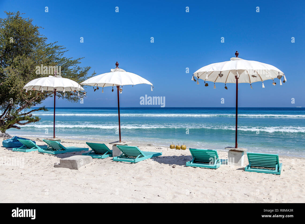A beach image on the island of Gili Trawangan Located in Bali Indonesia ...