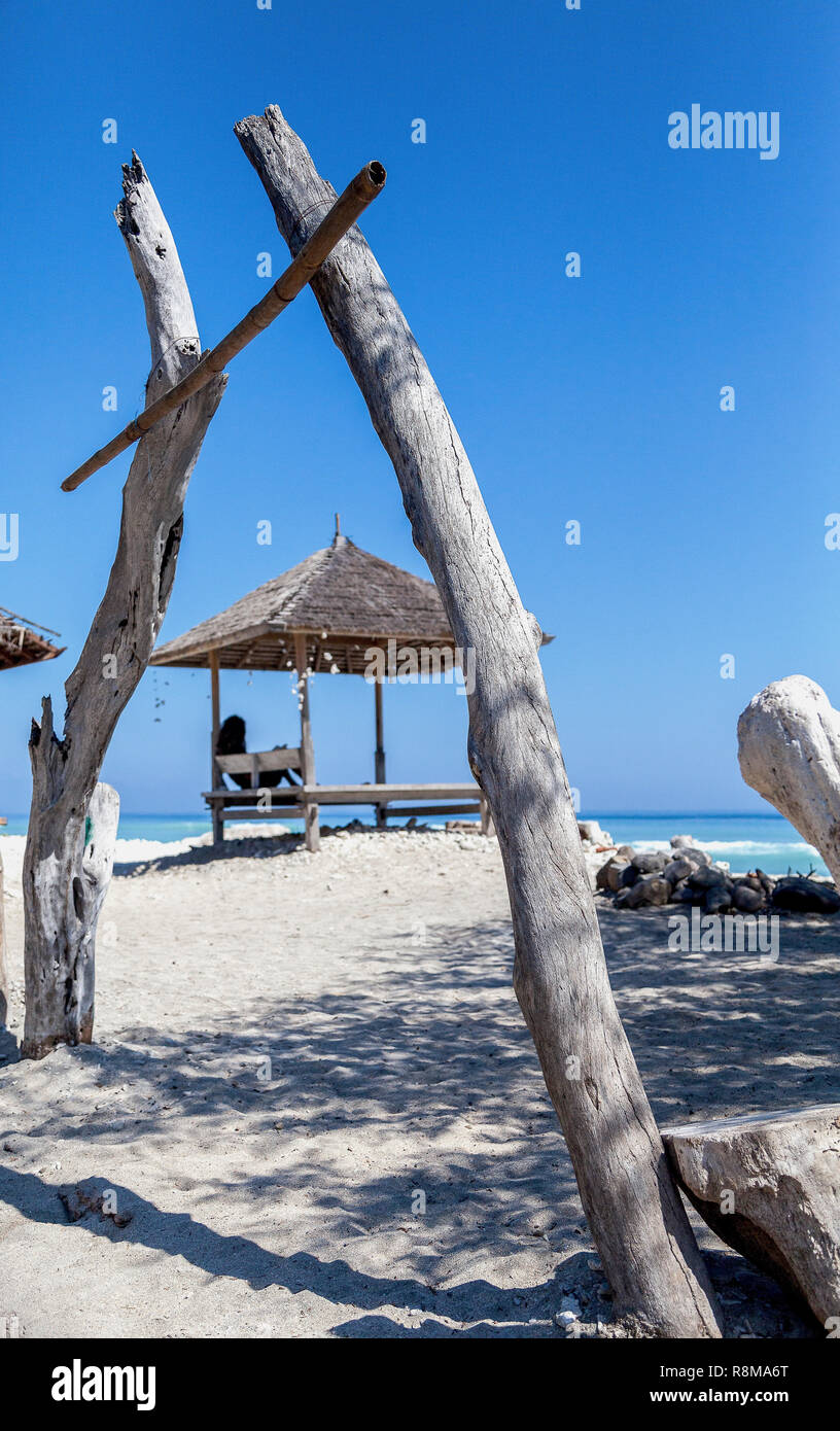 A beach image on the island of Gili Trawangan Located in Bali Indonesia ...