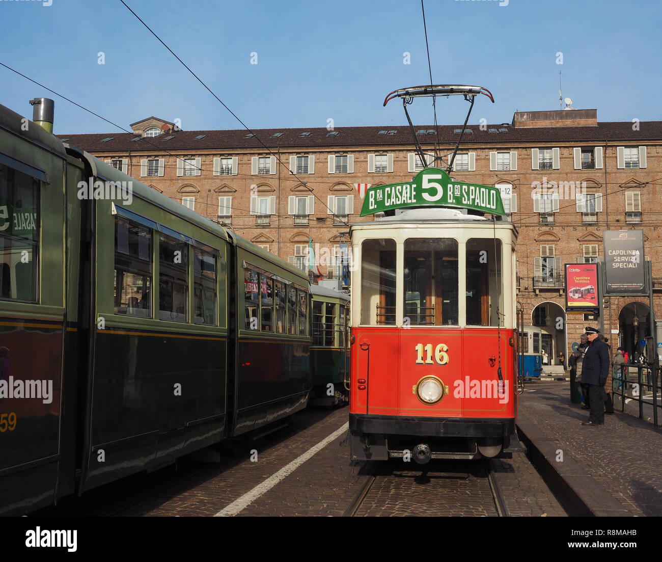 TURIN, ITALY - CIRCA DECEMBER 2018: Vintage 502 tram at Trolley ...