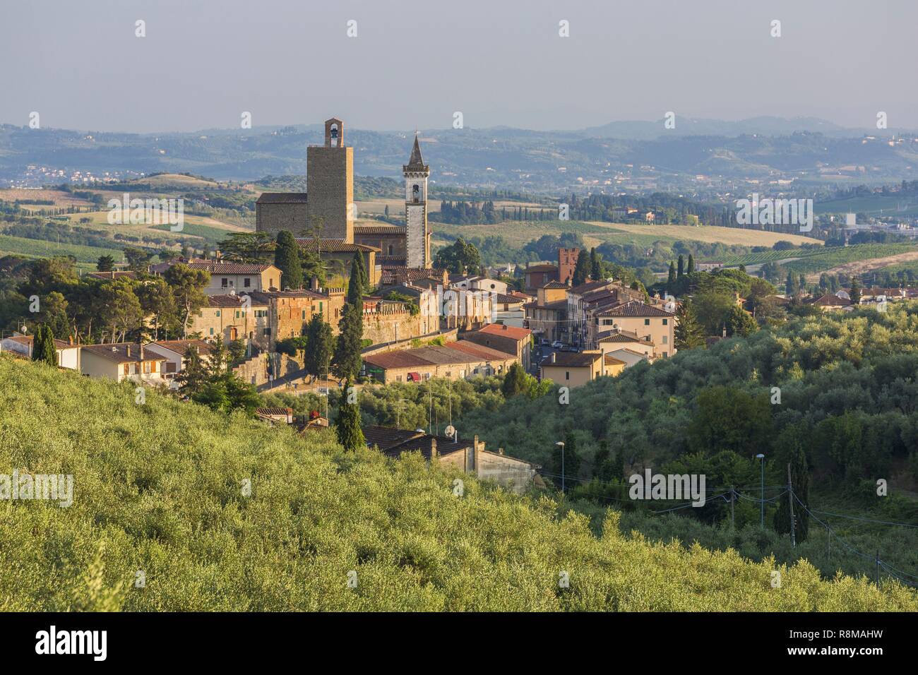 Italy, Tuscany, Lower Valdarno, Vinci, the native village of Leonardo ...