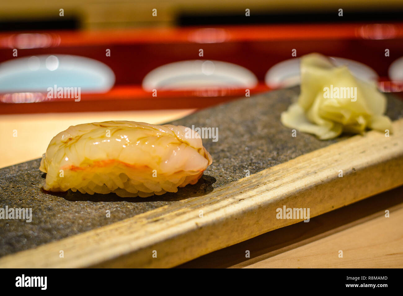 Raw fish on rice hi-res stock photography and images - Alamy