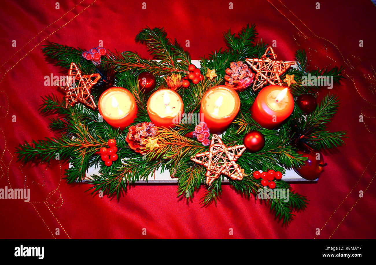 The Advent wreath or Advent crown Stock Photo - Alamy