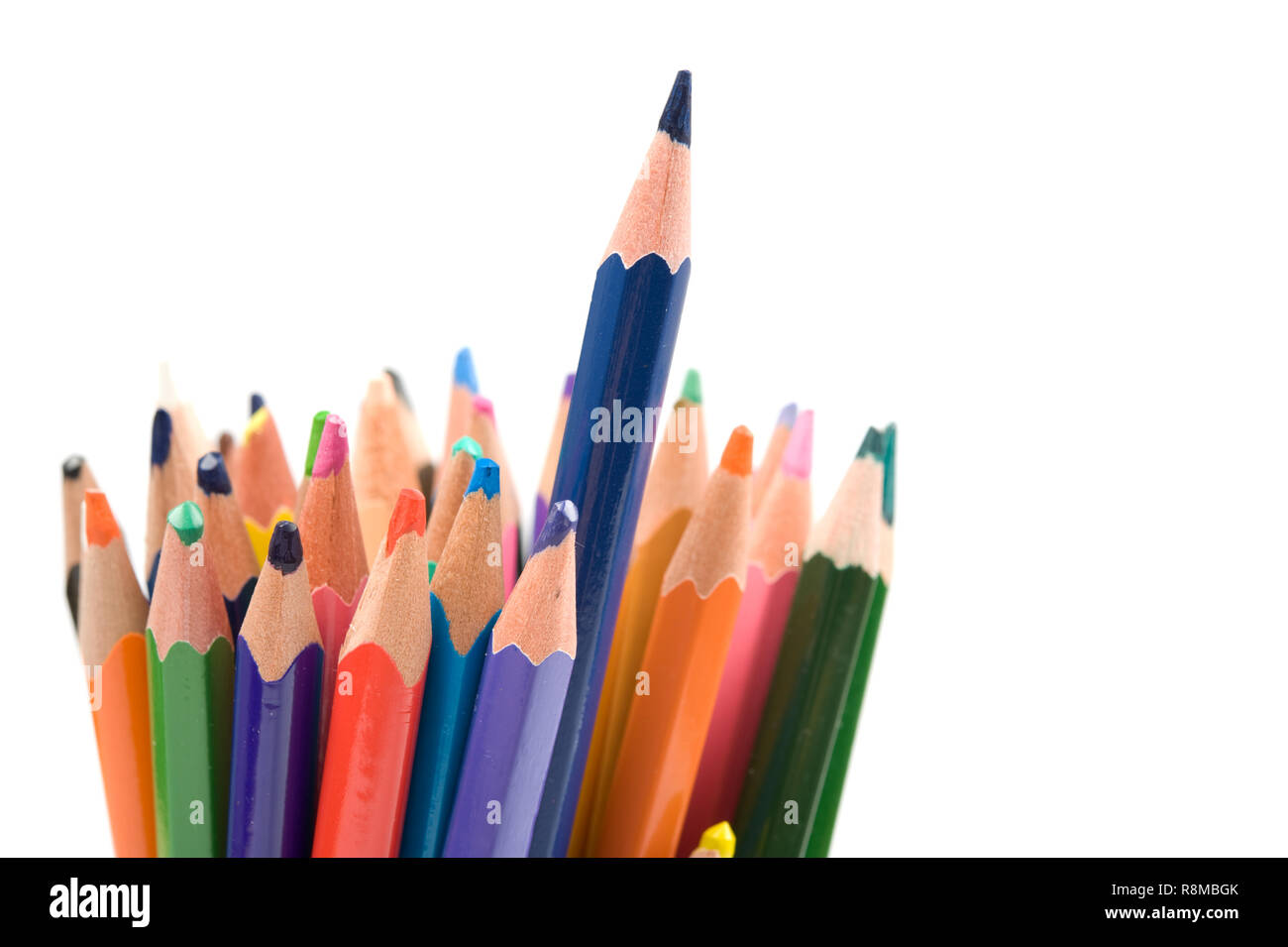 Bunch of colored pencils isolated on white background Stock Photo - Alamy