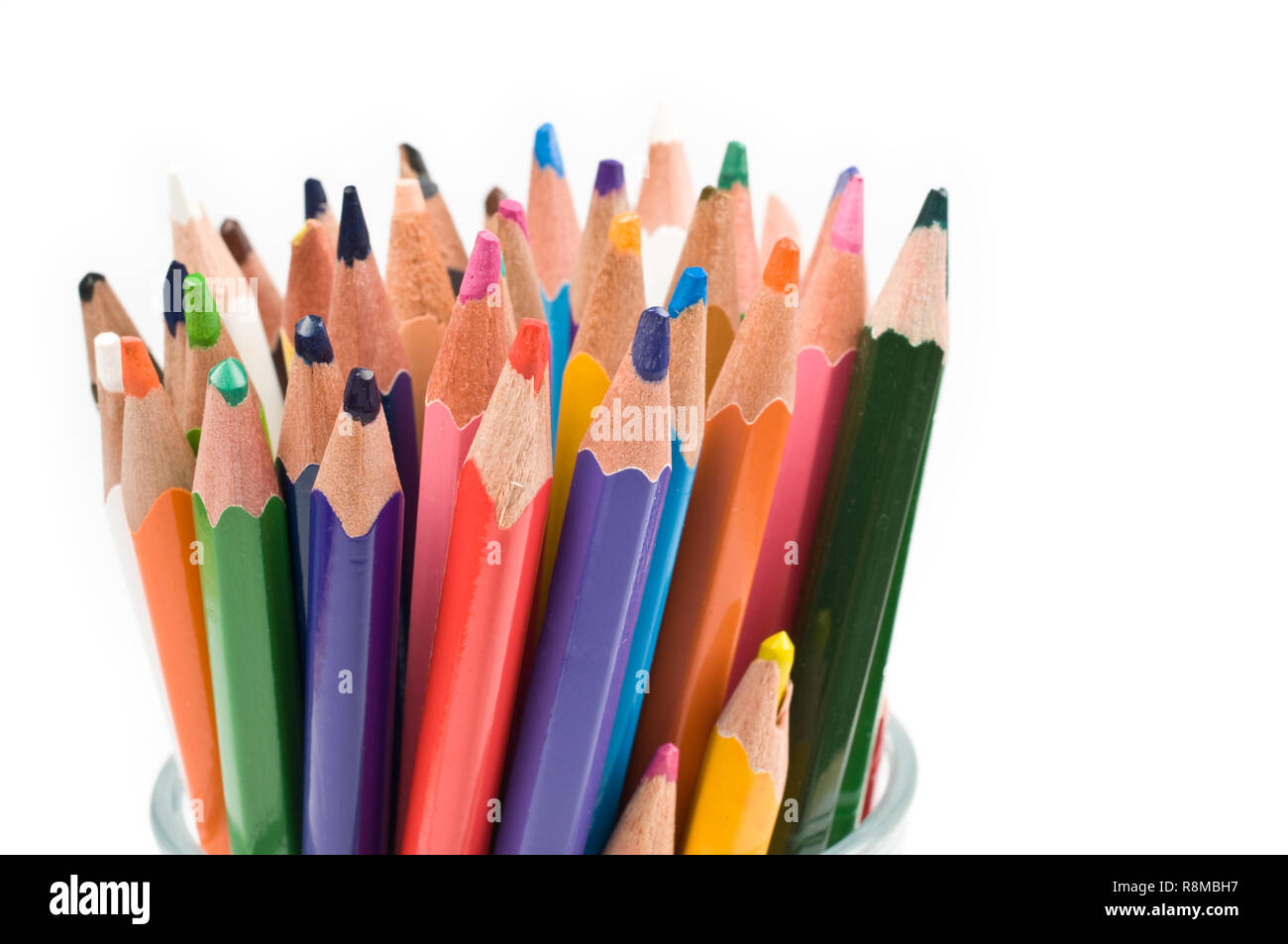 Bunch of colored pencils isolated on white background Stock Photo - Alamy