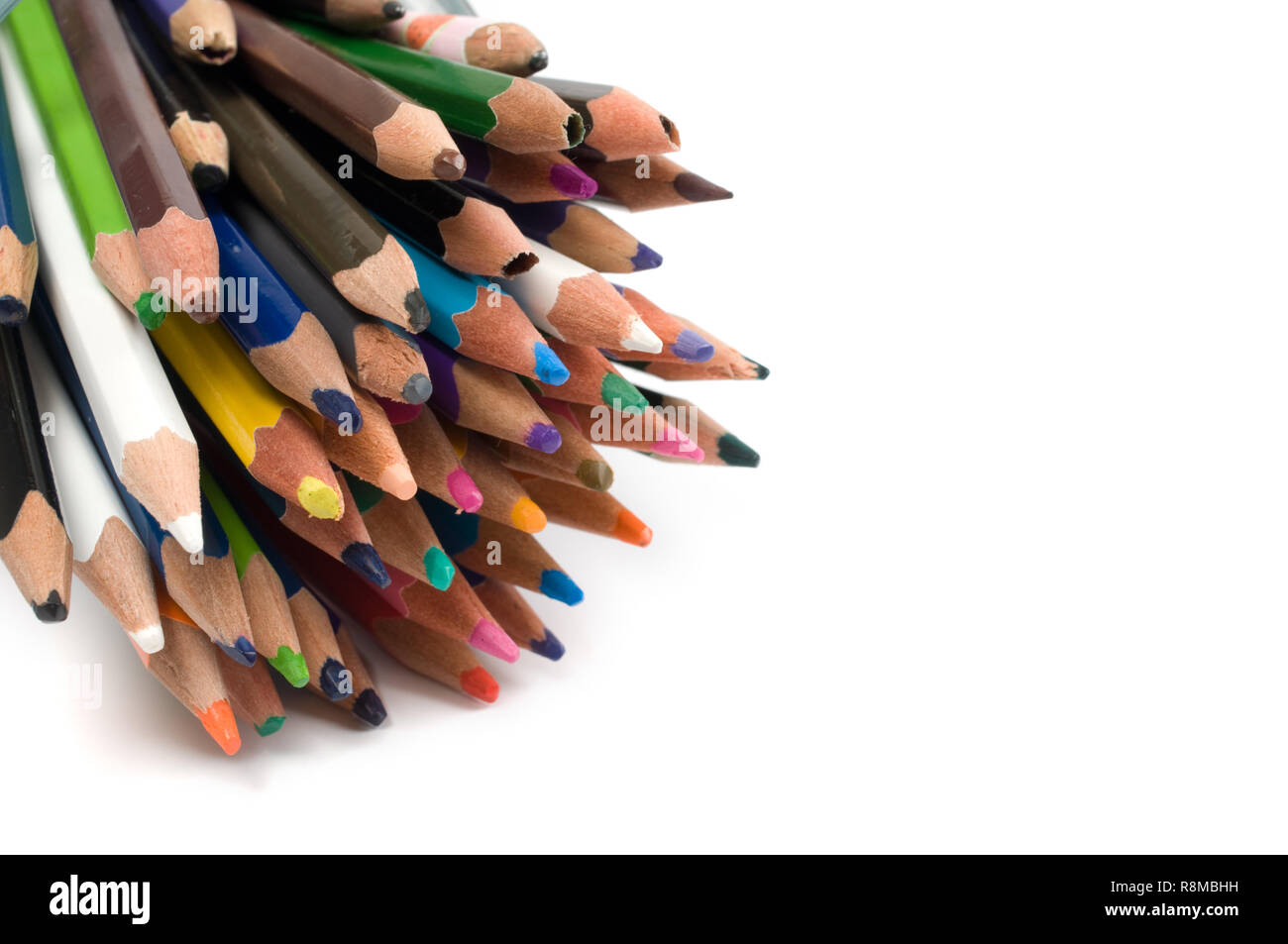Bunch of colored pencils isolated on white background Stock Photo - Alamy