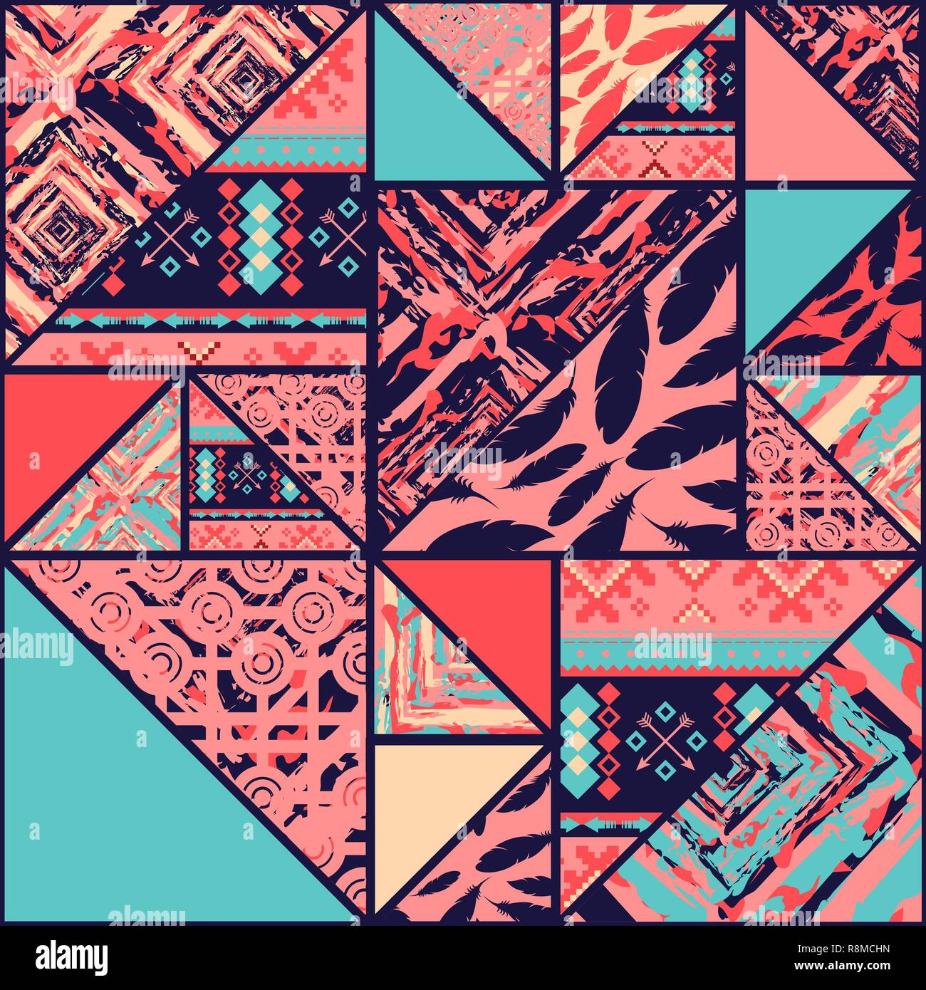 Seamless pattern background with triangles and different colors Stock ...