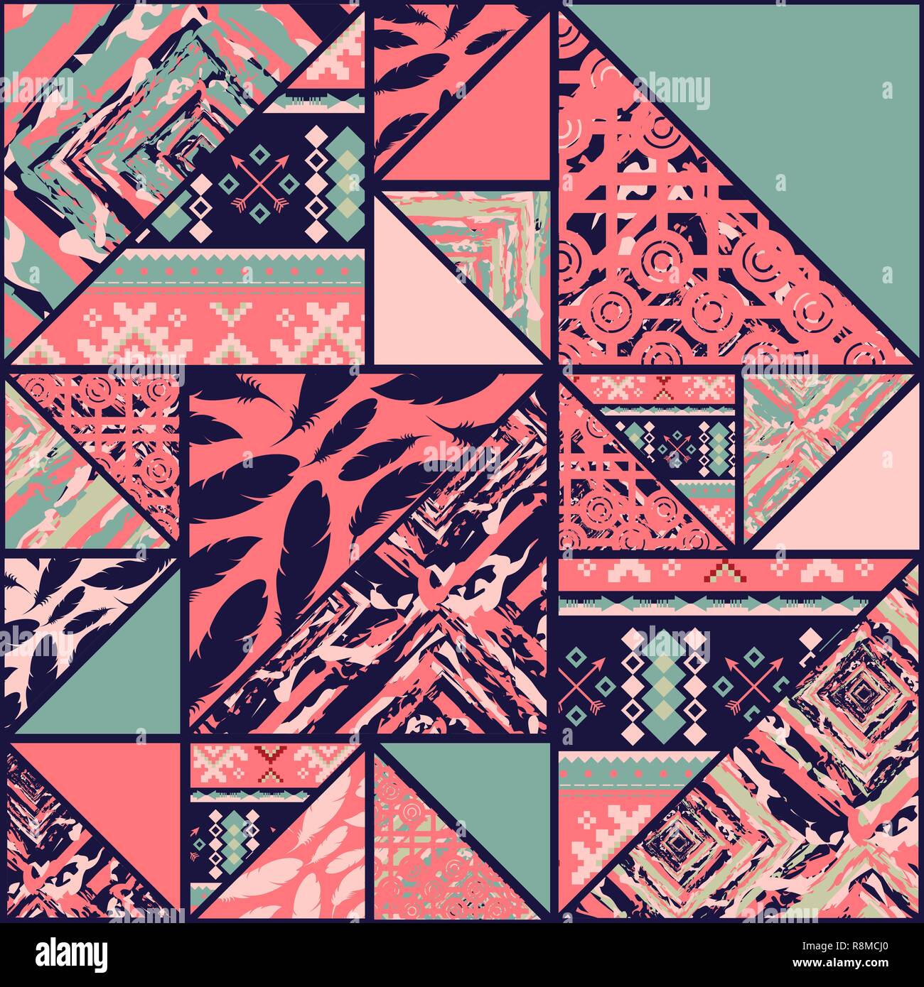 Seamless pattern background with triangles and different colors Stock ...